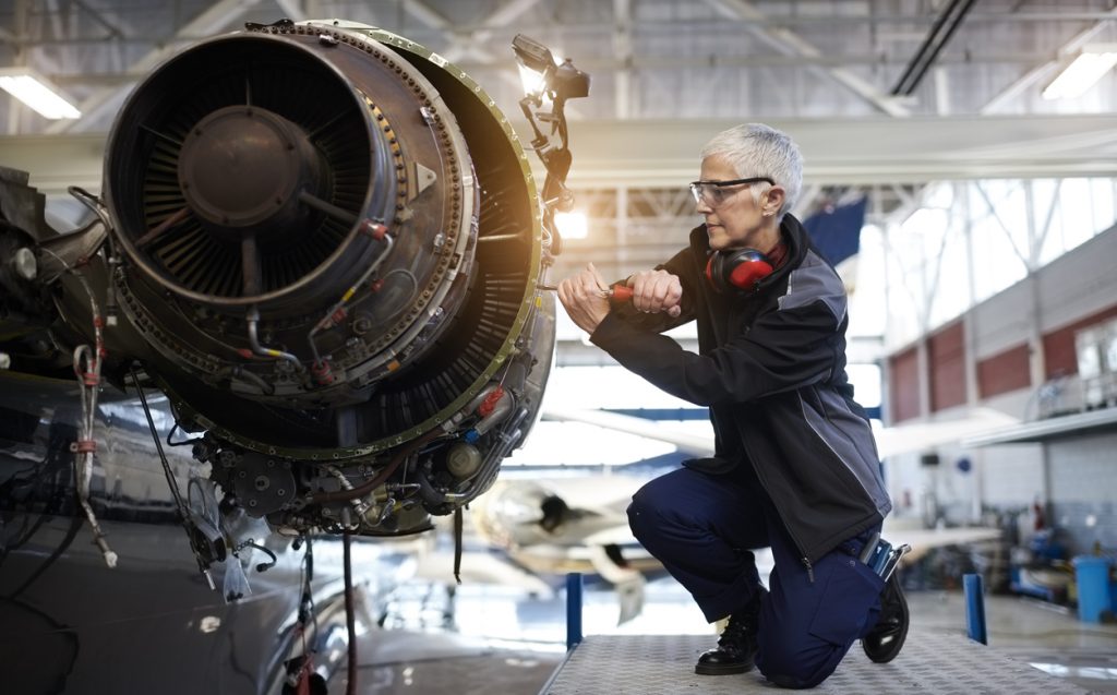 Aircraft Mechanic In The Hangar Specialty Ring